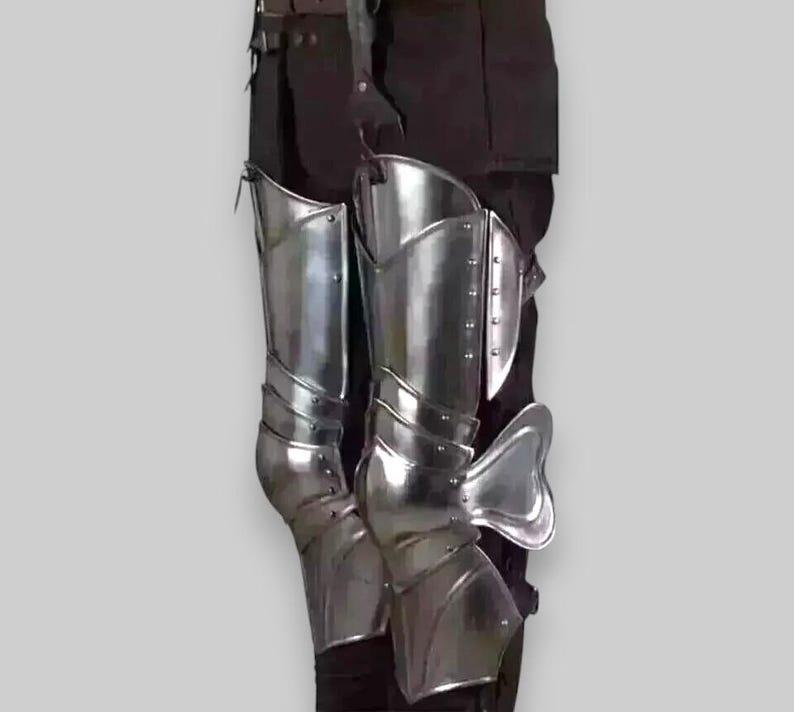 Medieval Knight Upper Leg Steel Guard Greaves Set | Gothic Upper Leg ...
