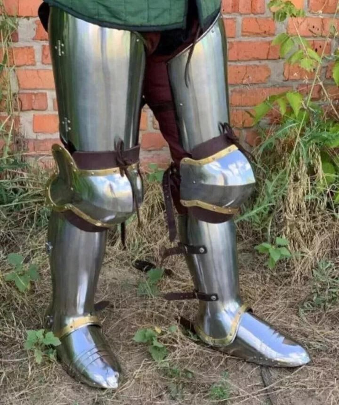 Gothic Leg Armor Steel Greaves | Steel Gothic Leg Guards | German ...