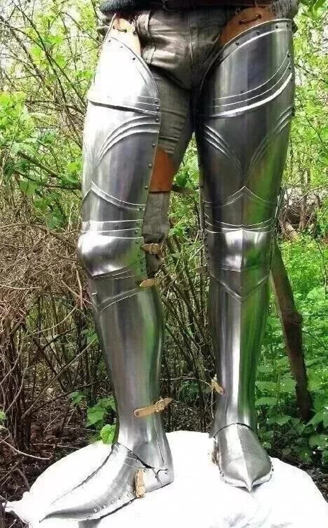 German Gothic Knight Leg Armor | Full Steel Gothic Leg Guards ...