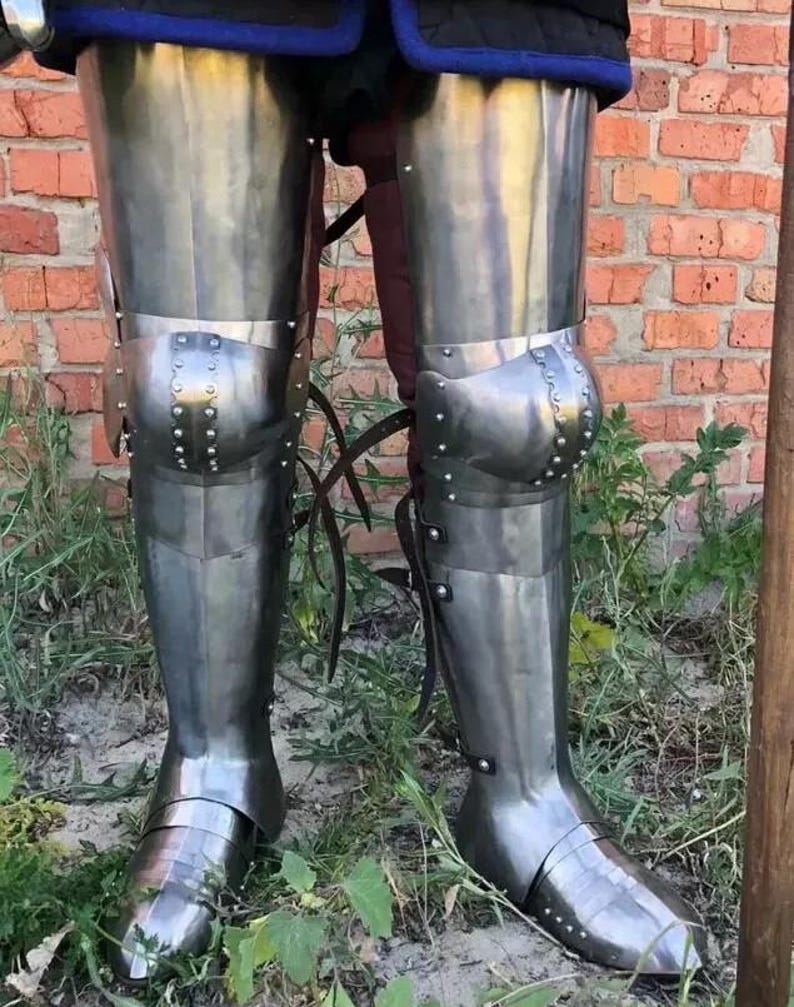 Steel Warrior Wearable Leg Armor Full Set Knight Upper Leg, Greaves ...