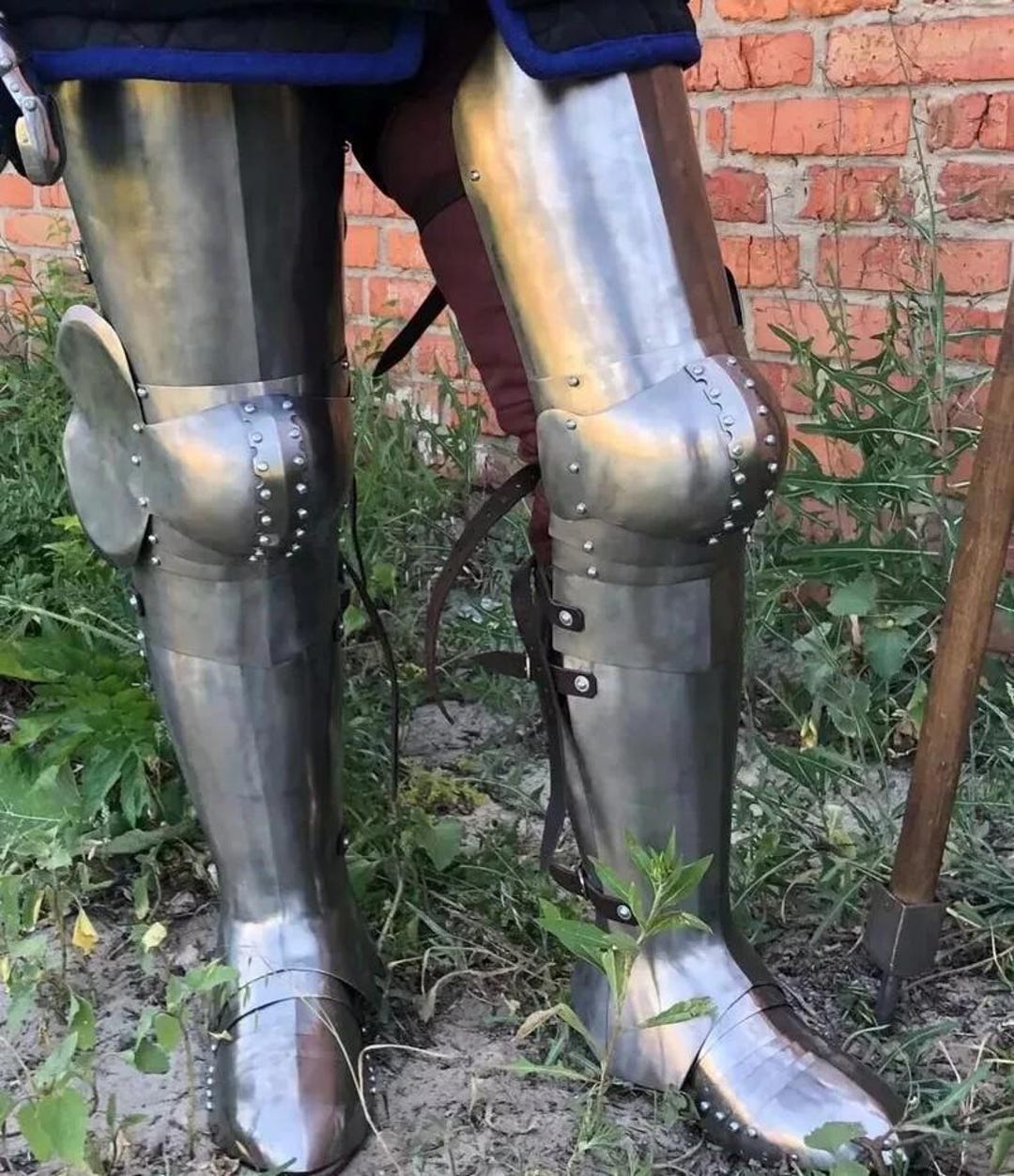 Steel Warrior Wearable Leg Armor Full Set Knight Upper Leg, Greaves ...