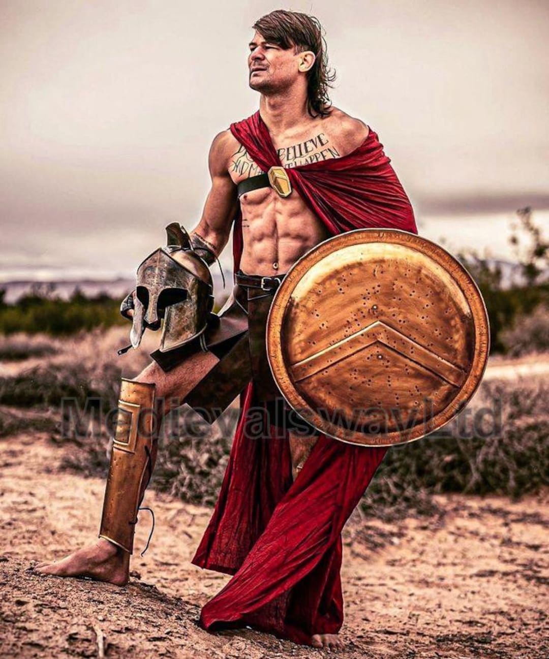 Spartan Warrior 300 Costume | Ancient Greek Armor Set With Shield, Cape ...
