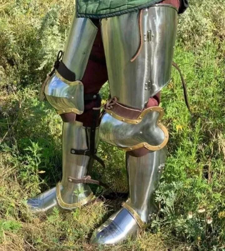 Gothic Leg Armor Steel Greaves | Steel Gothic Leg Guards | German ...