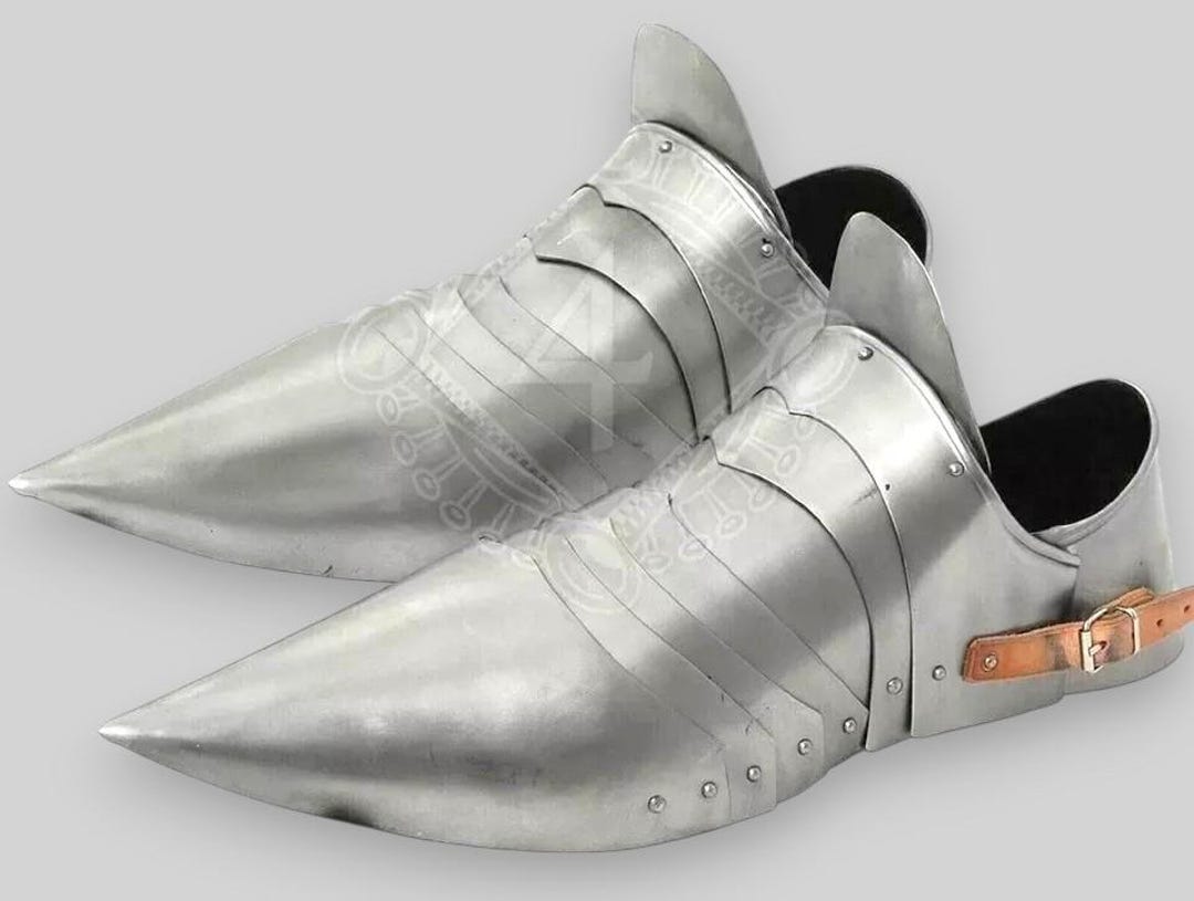 Medieval Armor Sabatons Pair of Shoes Armor Steel Knights LARP Warrior ...