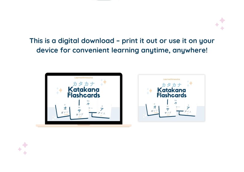 Learn Japanese Katakana - Printable Flashcards – Digital PDF - Etsy
