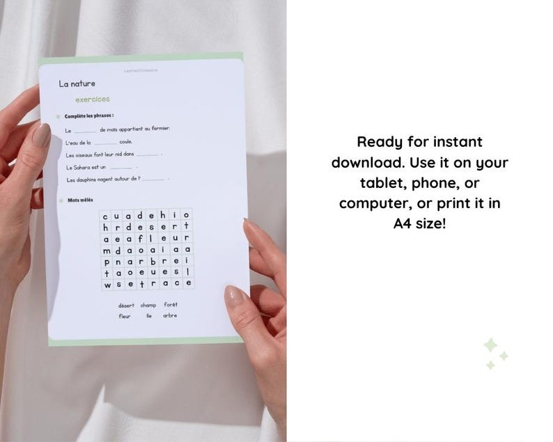 Learn French – Nature Vocabulary - Etsy