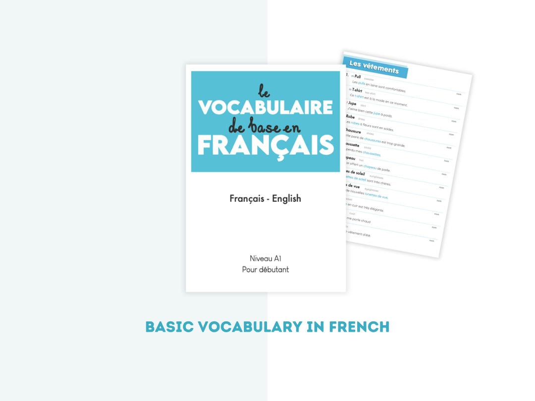 French Basic Words List for Beginners - Etsy