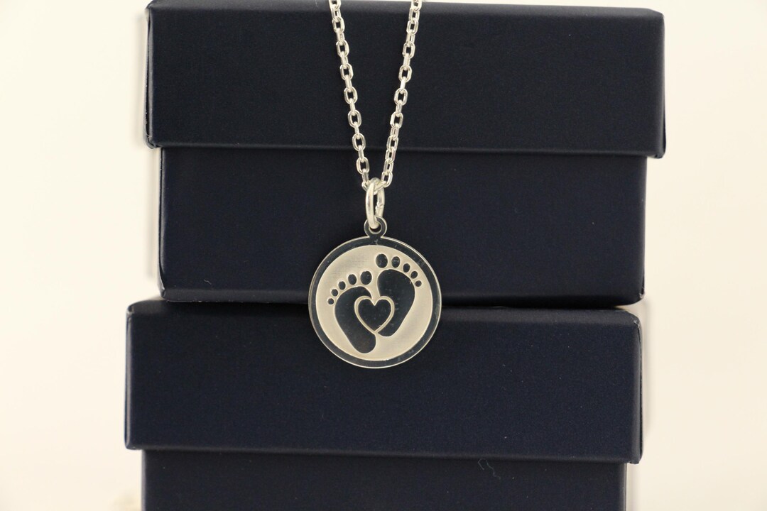 Silver Baby Feet Bracelet Charm, Baby Girl Boy Necklace Charm ...