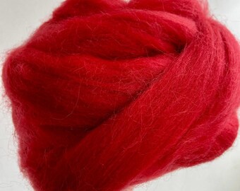Poppy / British Shetland Wool Tops / Needle Felting / Acid Dyed Slivers ...