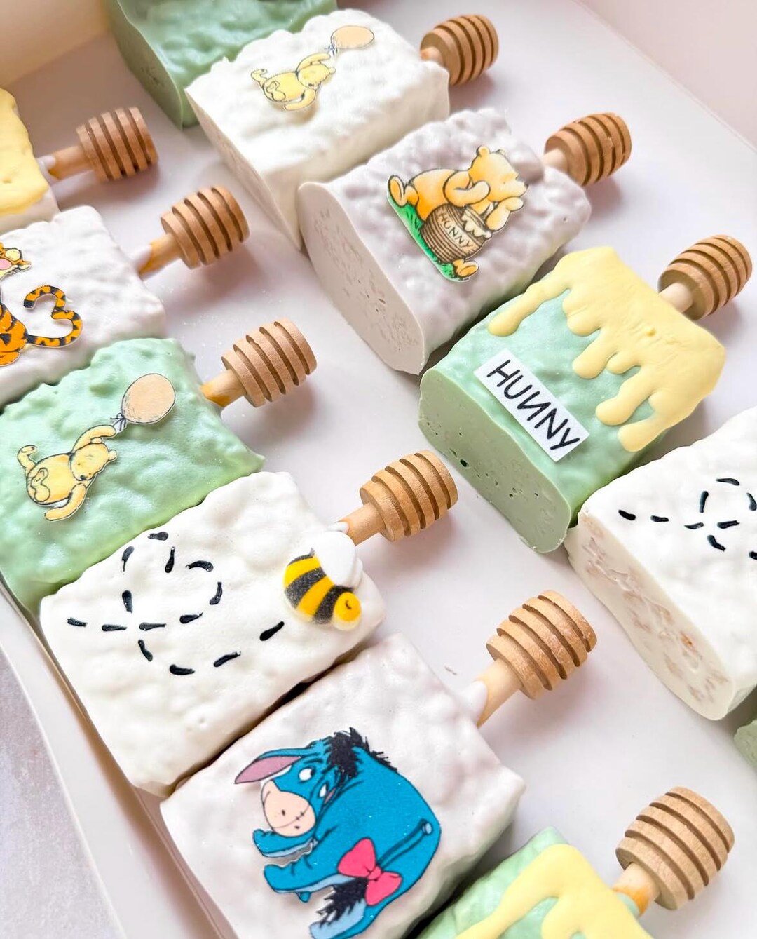 Winnie the Pooh Chocolate Treats Dipped Drizzled Pretzels Rice Krispie ...
