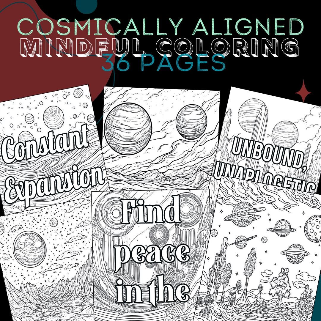 Cosmically Aligned Coloring Book - Stress Relief and Mindfulness ...