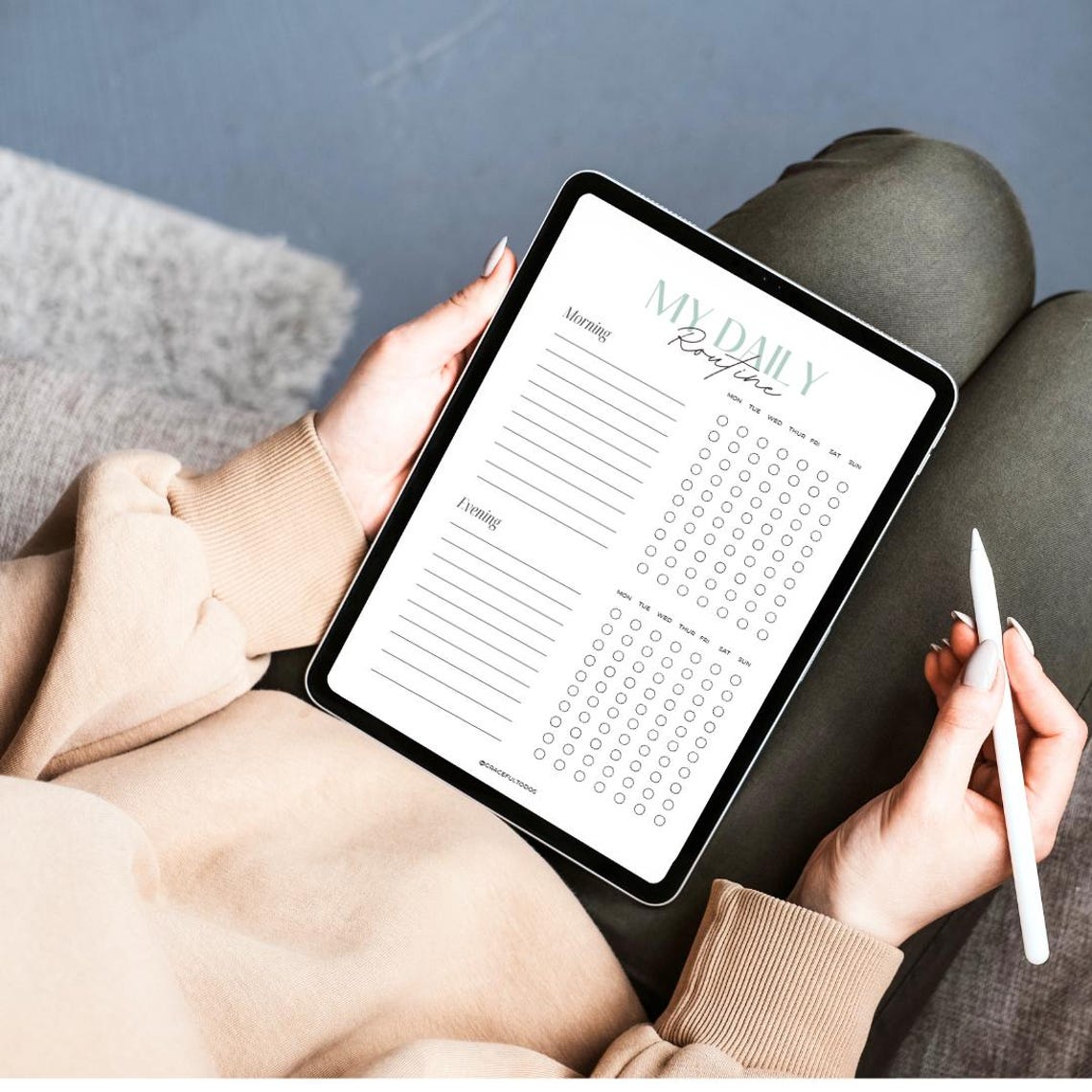 Daily Routine AM PM Checklist Printable Download Blank Habit Tracker ...