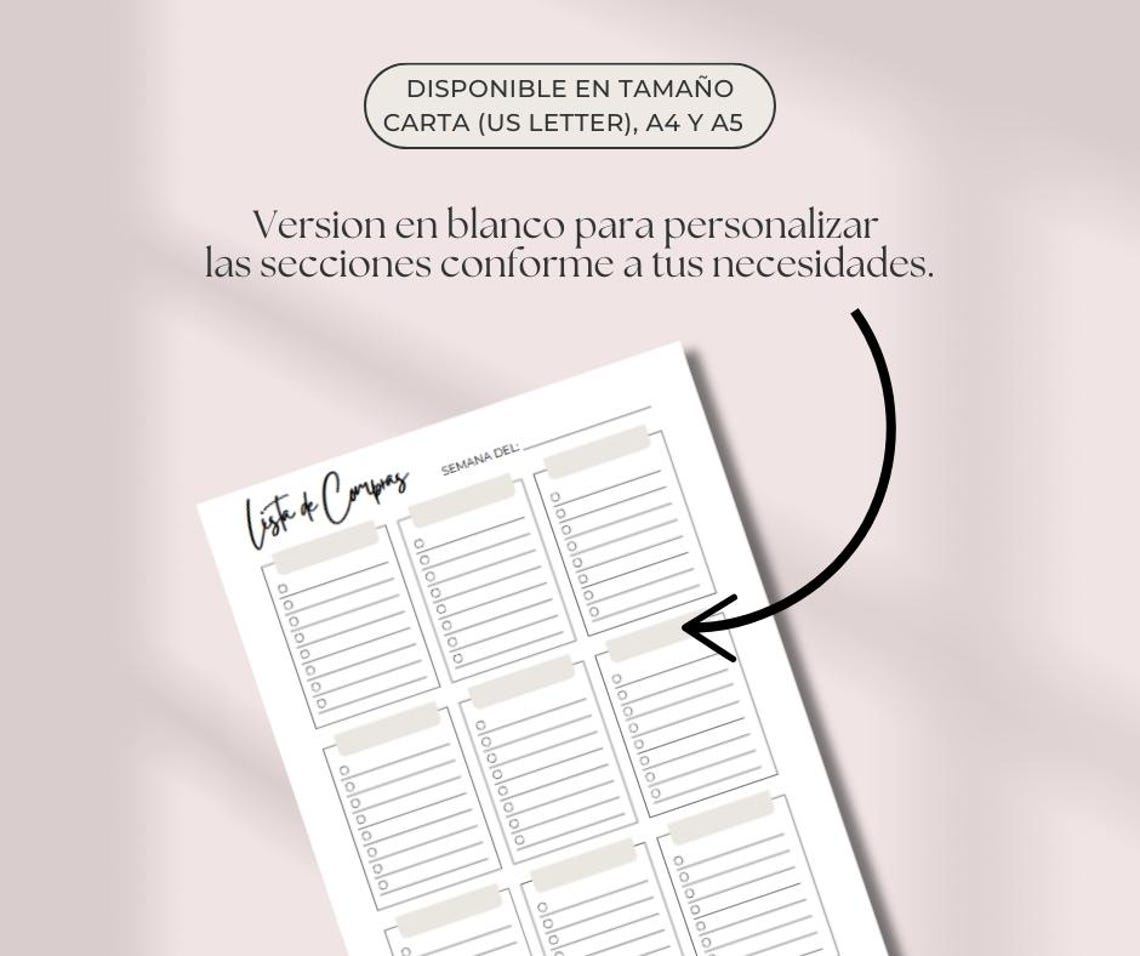 Spanish Grocery List: Printable Shopping List (PDF Digital) - Etsy
