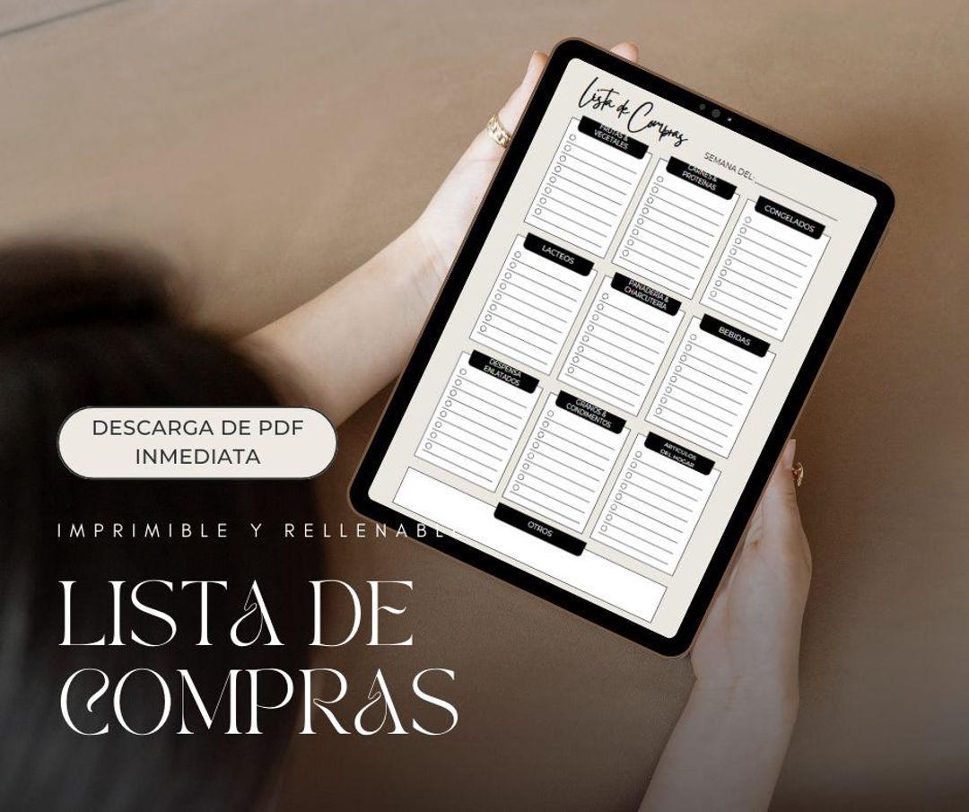 Spanish Grocery List Printable: Refillable Shopping List (PDF) - Etsy