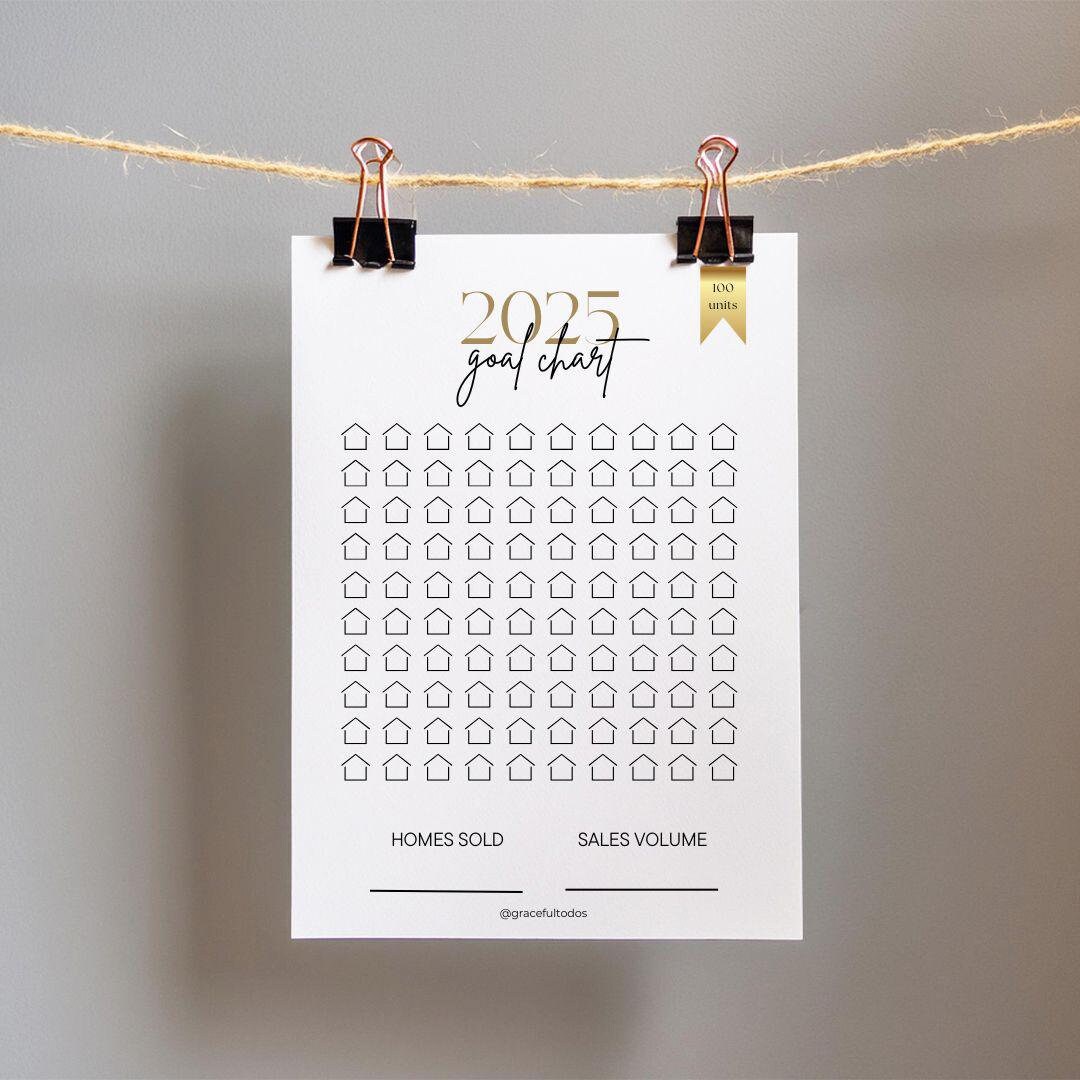Real Estate Sales Goal Chart 2026: Agent Home Sold Tracker (printable ...