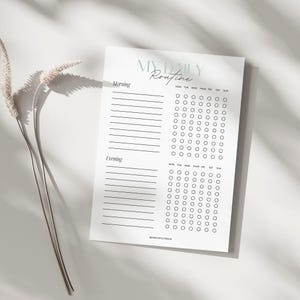 EDITABLE Daily Routine AM PM Checklist Template Blank Habit Tracker ...