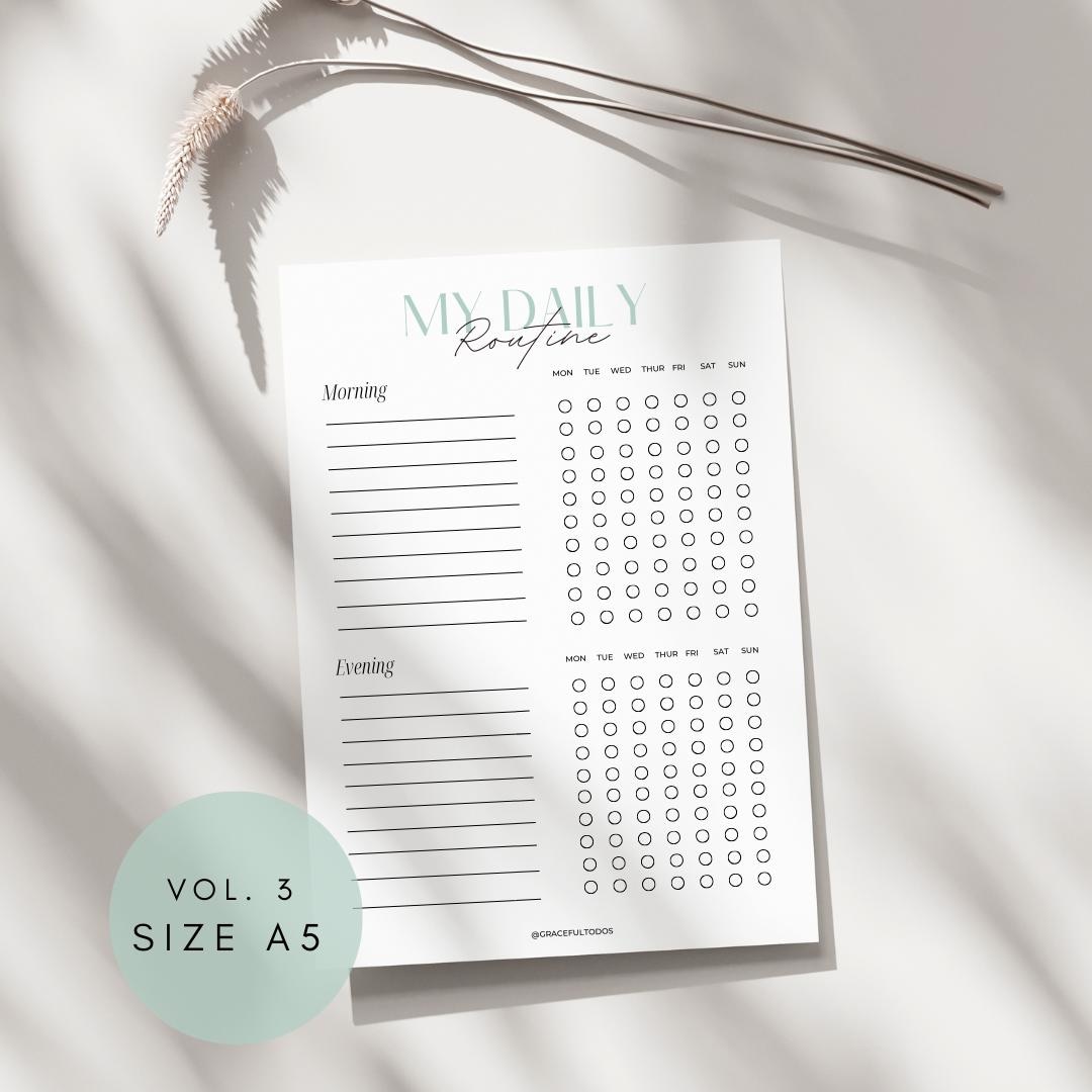 Daily Routine AM PM Checklist Printable Download Blank Habit Tracker ...