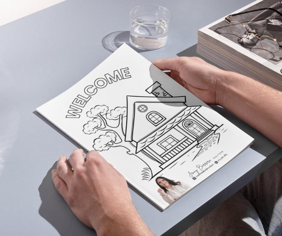 Real Estate Open House Coloring Book: Editable Realtor Activity Pages ...