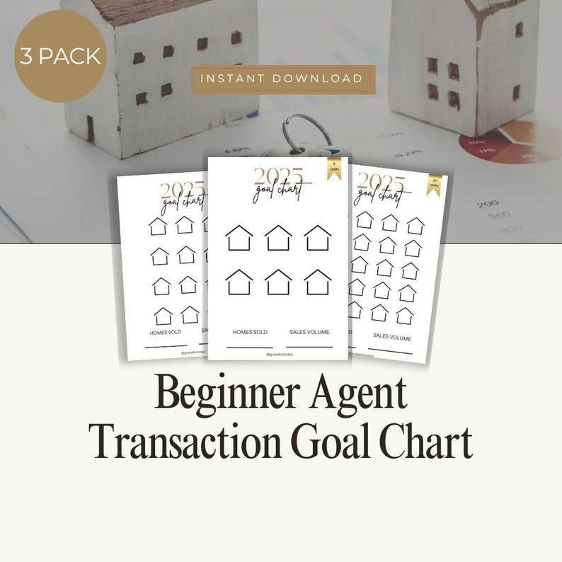 Real Estate Agent Goal Chart Printable Home Sales Tracker Transaction ...