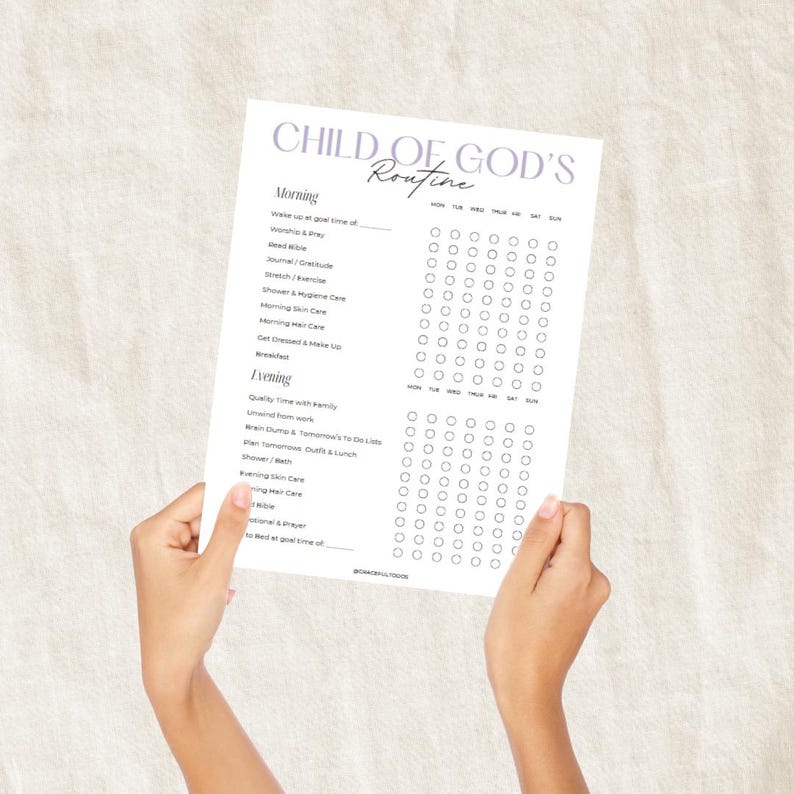 Christian AM PM Daily Routine Checklist Printable Faith Driven Daily ...