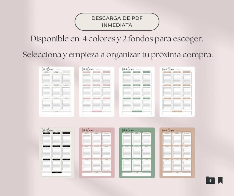 Spanish Grocery List: Printable Shopping List (PDF Digital) - Etsy