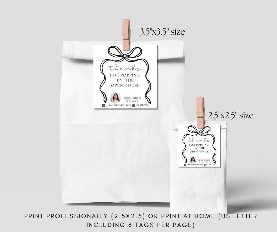 Real Estate Open House Pop by Tag Template for Realtor Editable Open ...