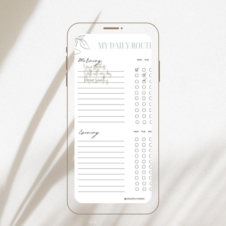 Daily Routine AM PM Checklist Printable Download Blank Habit Tracker ...