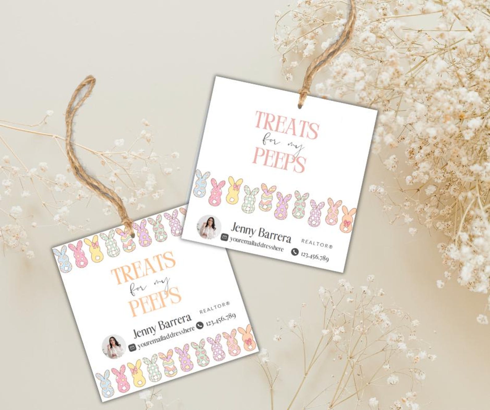 Real Estate Spring Pop by Tag Template for Realtor Editable Realtor Tag ...