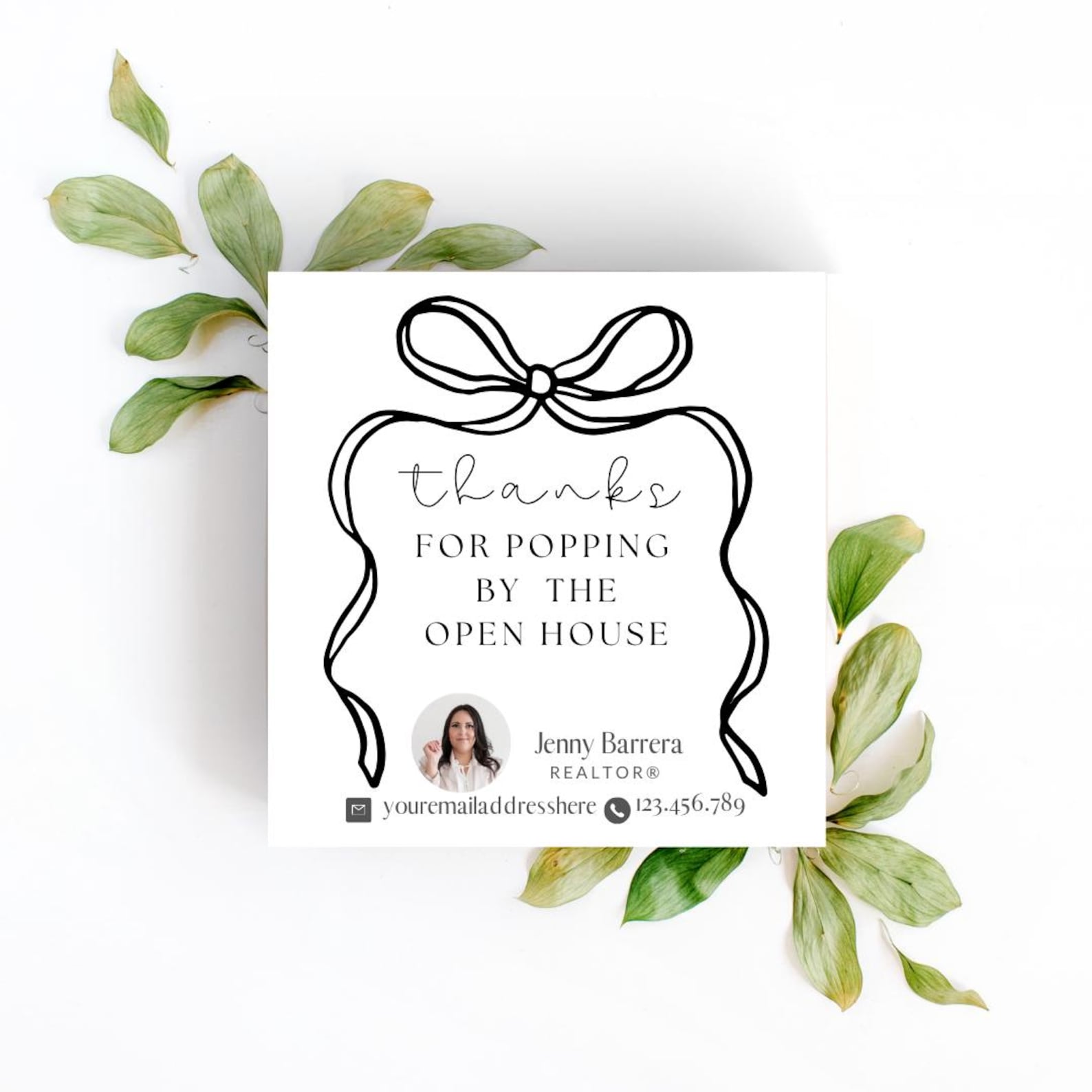 Real Estate Open House Pop by Tag Template for Realtor Editable Open ...