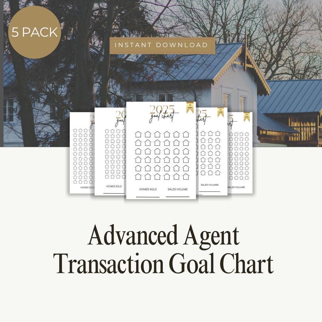 Sales Goal Chart for Real Estate Agents Advanced Agent Goal Tracker ...