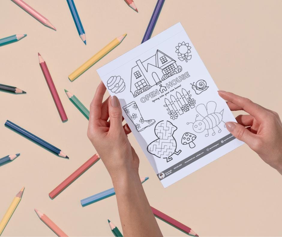 Realtor Open House Coloring Page: Editable Kid Activity (digital ...