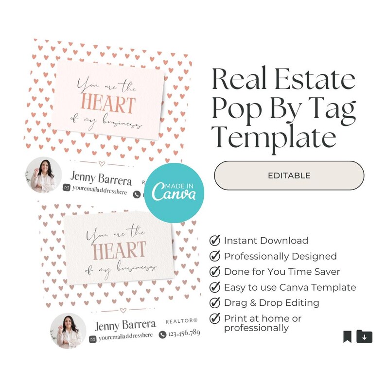 Real Estate Pop by Tag Valentine’s Day Template Realtor Gift Tag Candy ...