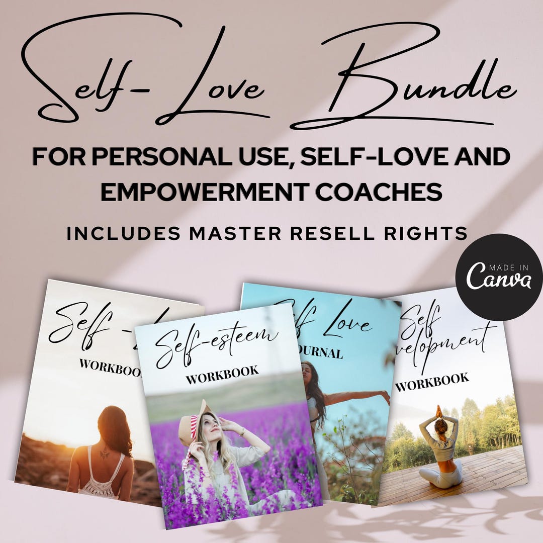 Self-love & Confidence Bundle: Canva Templates, Affirmation Cards ...