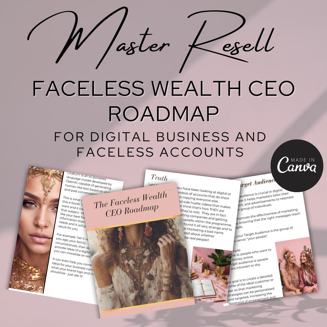 Faceless Wealth CEO Roadmap Guide | Master Resell Rights | Editable ...