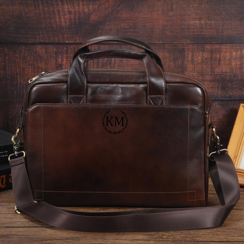 Leather Laptop Satchel 14 - Etsy
