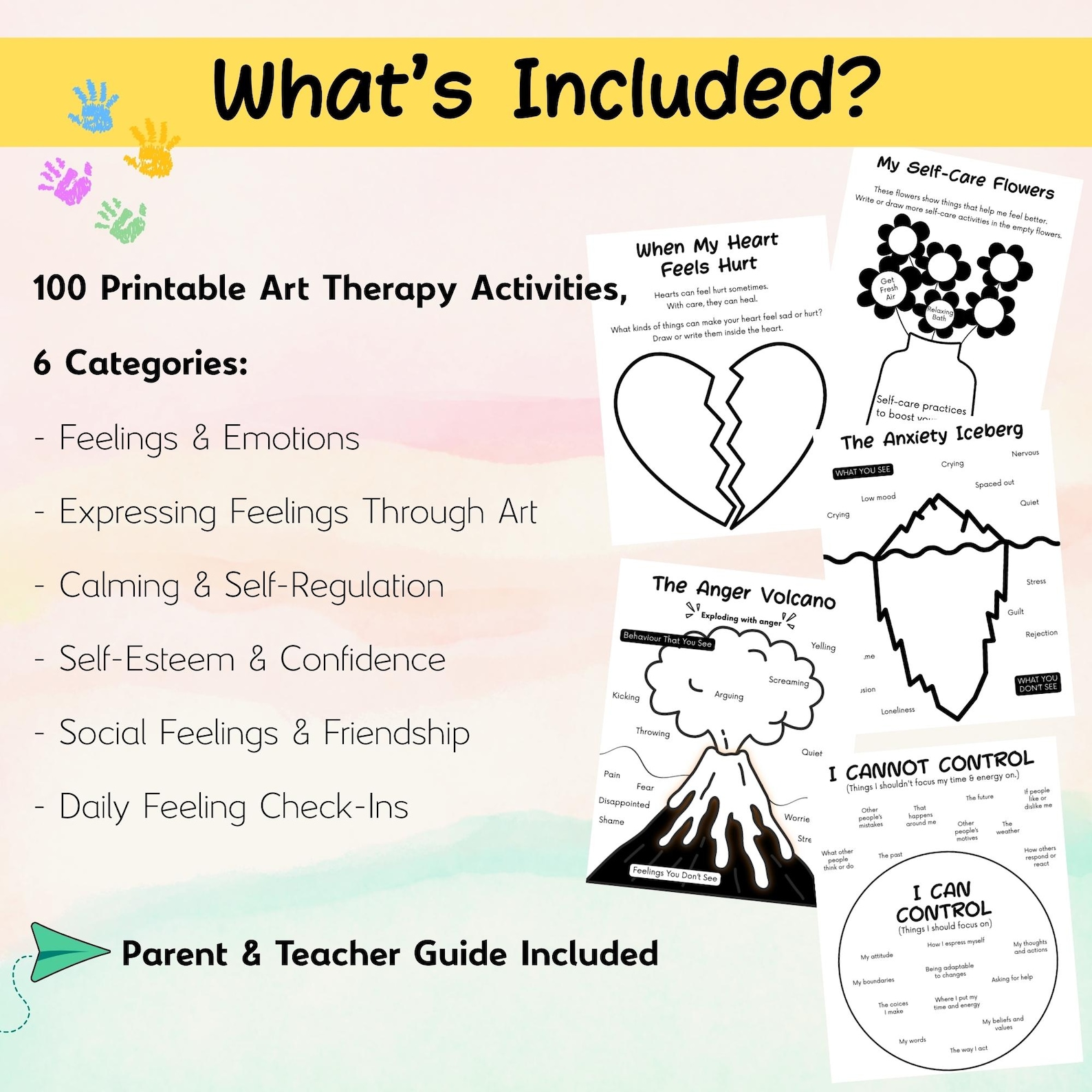 Art Therapy Worksheets for Kids - Child Therapy Workbook | 100+ Art ...