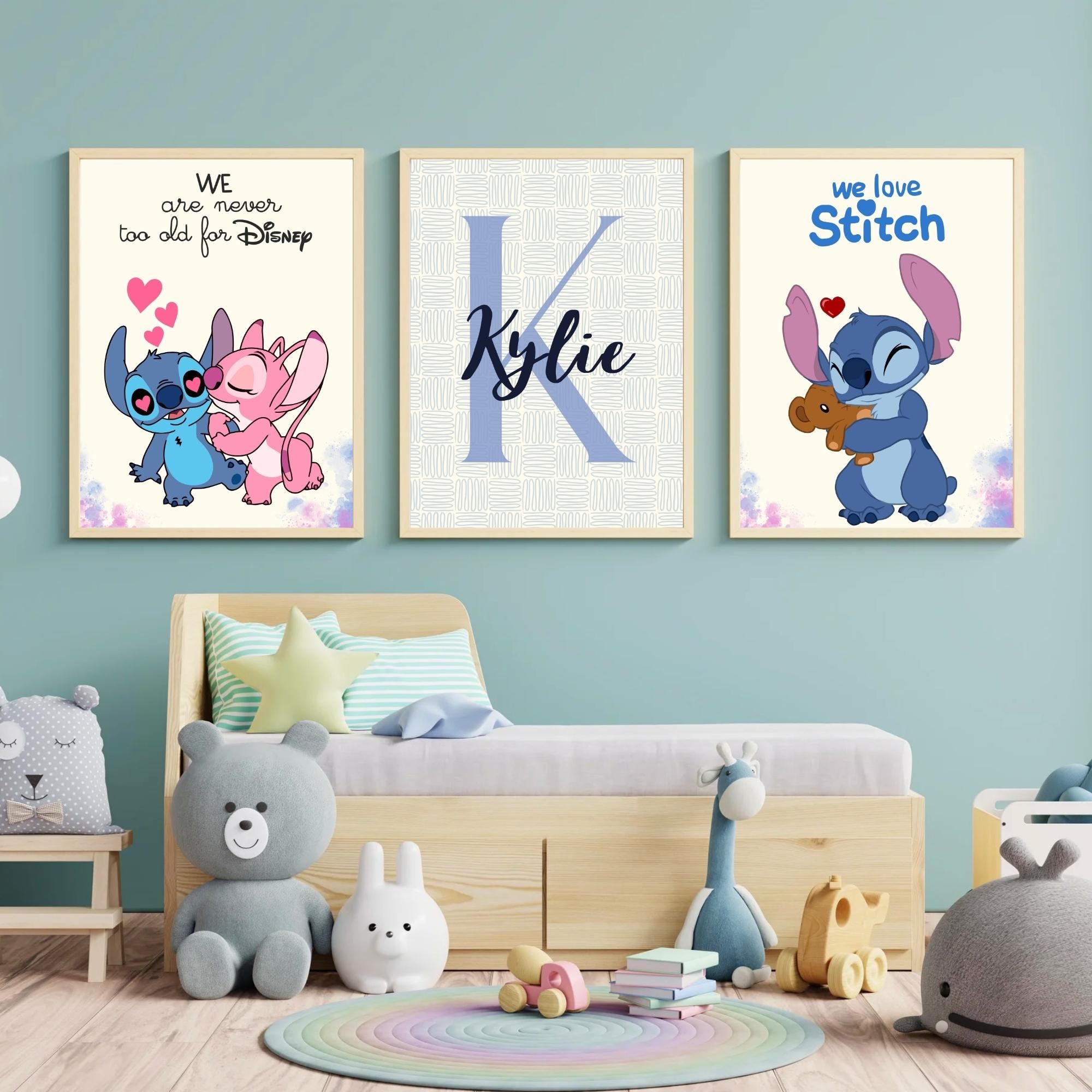 Personalized Lilo and Stitch Print, Set of 3 Stitch Wall Art, Custom ...