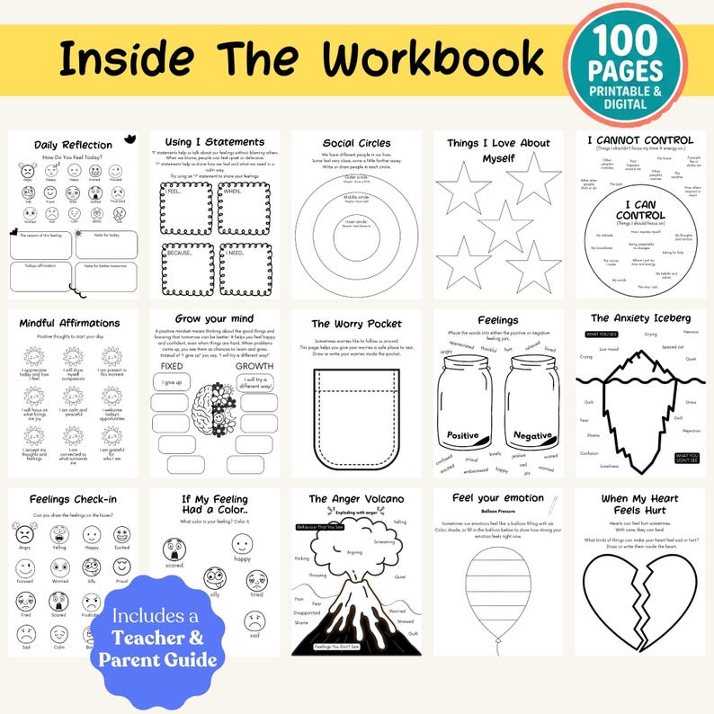 Art Therapy Worksheets for Kids - Child Therapy Workbook | 100+ Art ...