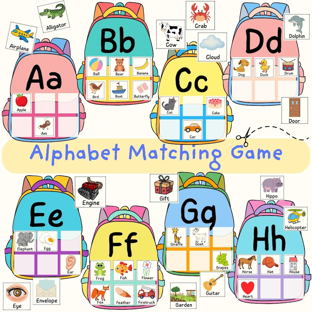 Alphabet Matching Game | Printable ABC Learning Cards | Montessori ...