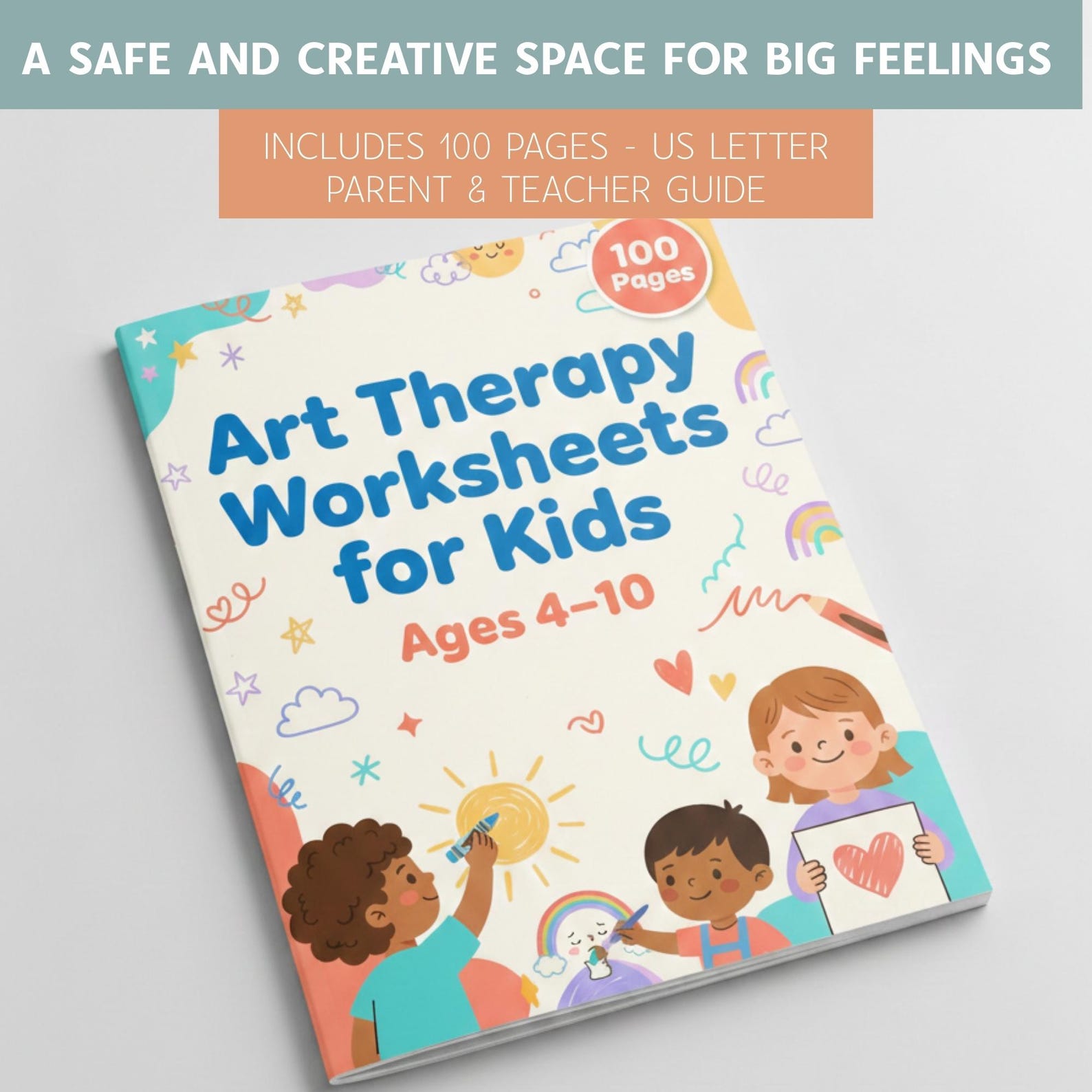 Art Therapy Worksheets for Kids - Child Therapy Workbook | 100+ Art ...