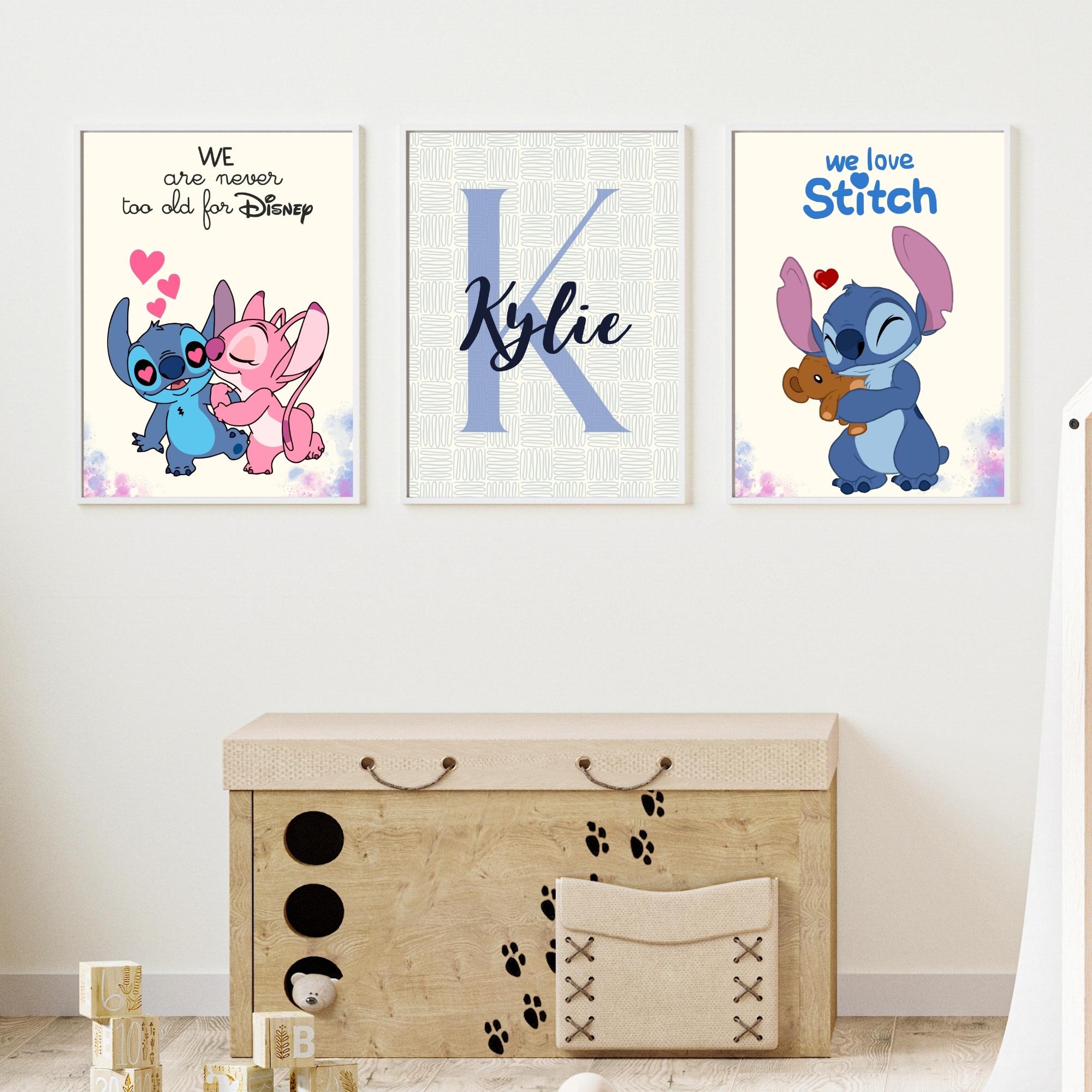Personalized Lilo and Stitch Print, Set of 3 Stitch Wall Art, Custom ...