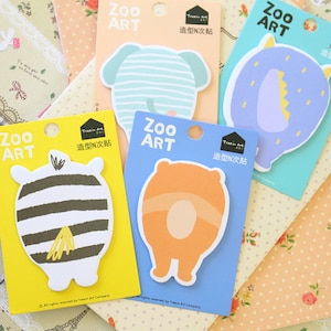 Zoo Art Animal Shapes Sticky Notes - Etsy