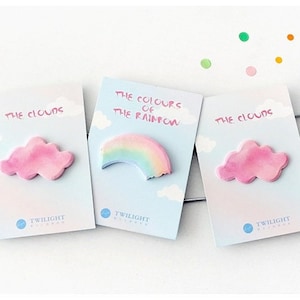 Rainbow Clouds Cartoon Shapes Sticky Notes - Etsy