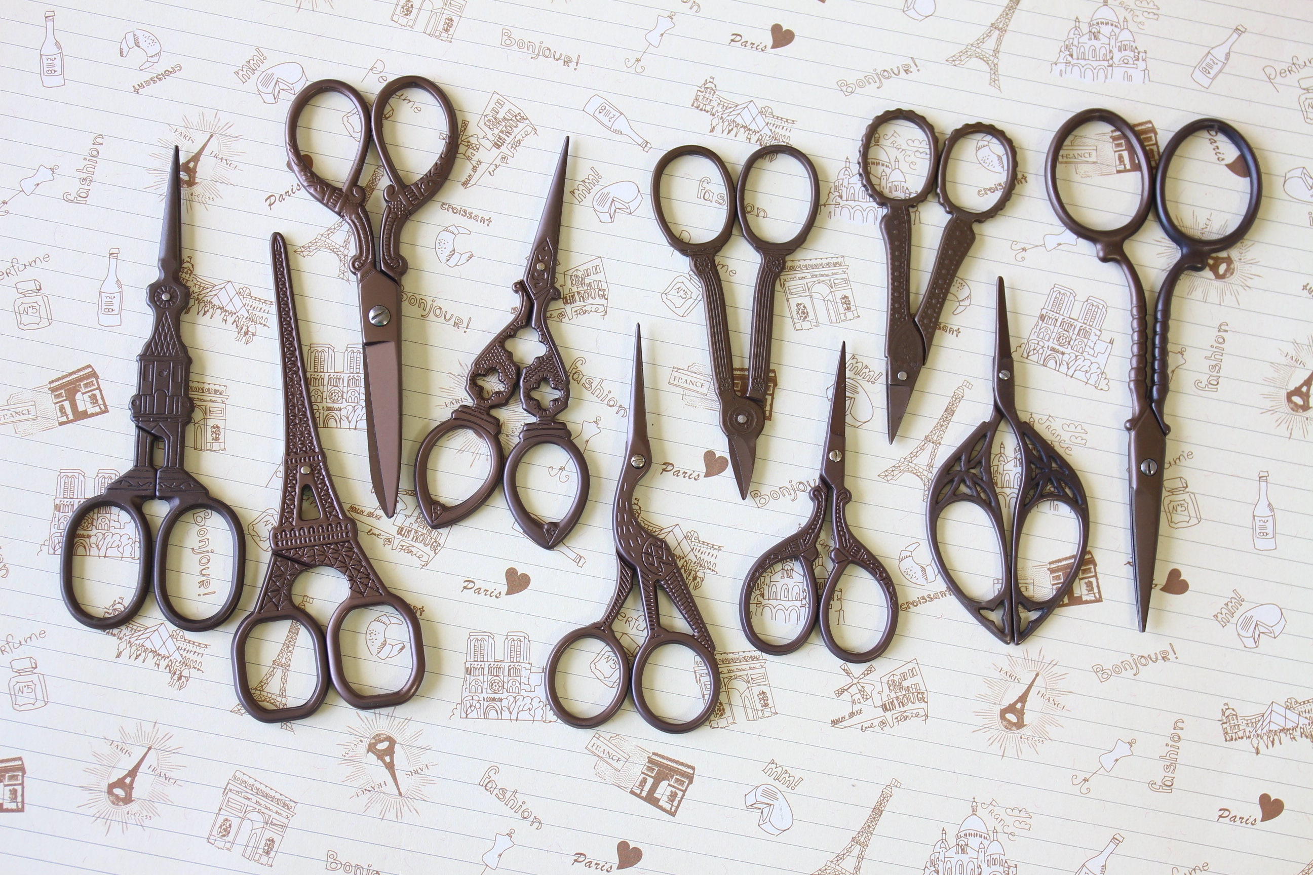 Vintage antique style retro scissors H | Etsy