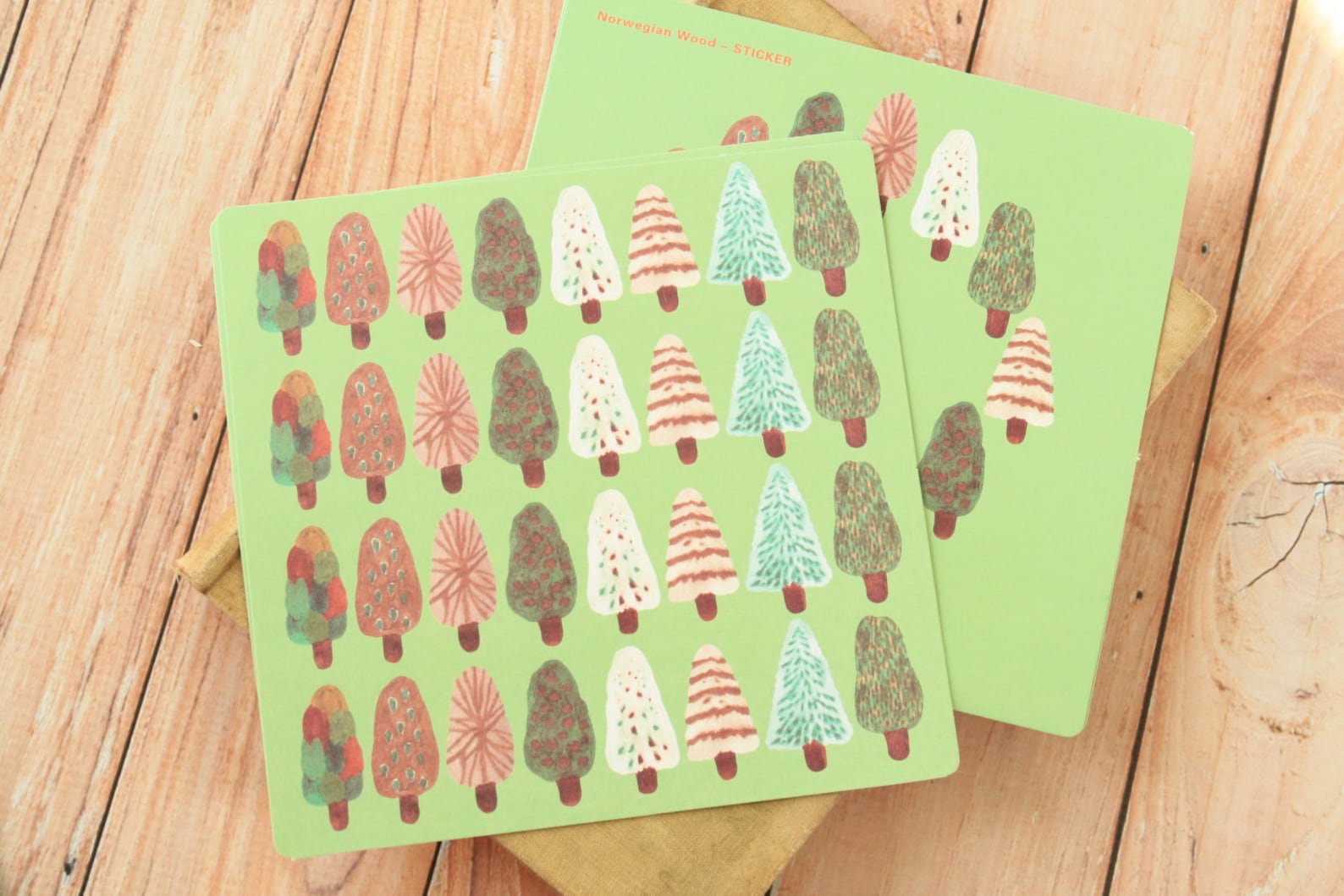 Norwegian Wood Cartoon Trees Bears Print Paper Stickers - Etsy