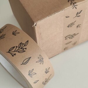 Spring Leaves Kraft Brown Paper Packaging Tape - Etsy