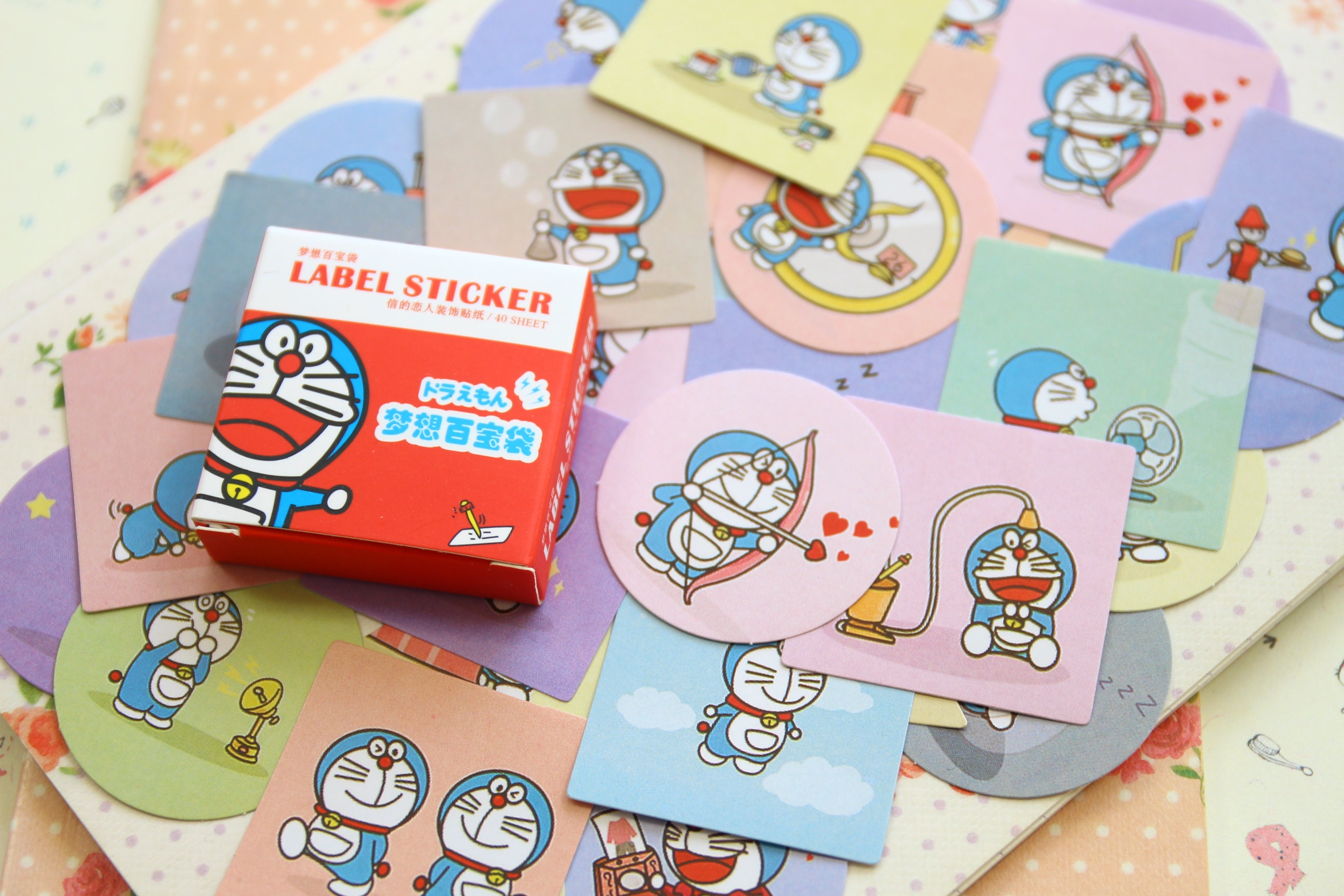 Doraemon Cartoon Point Stickers | Etsy
