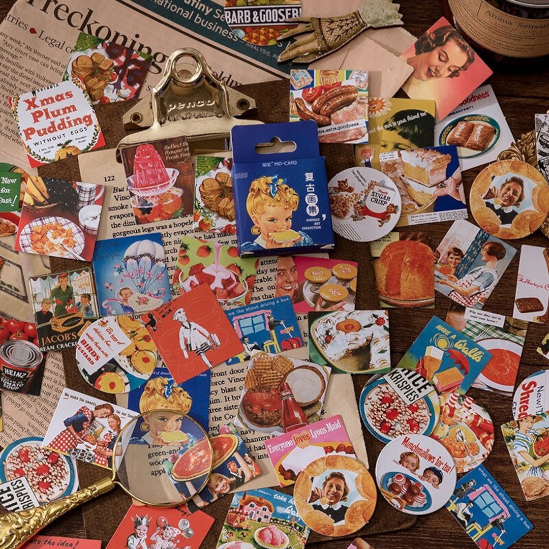 Retro Art Mo-card Cartoon Shapes Stickers - Etsy