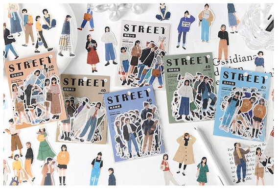 Street Chic Cartoon Girl Sticker Flakes - Etsy