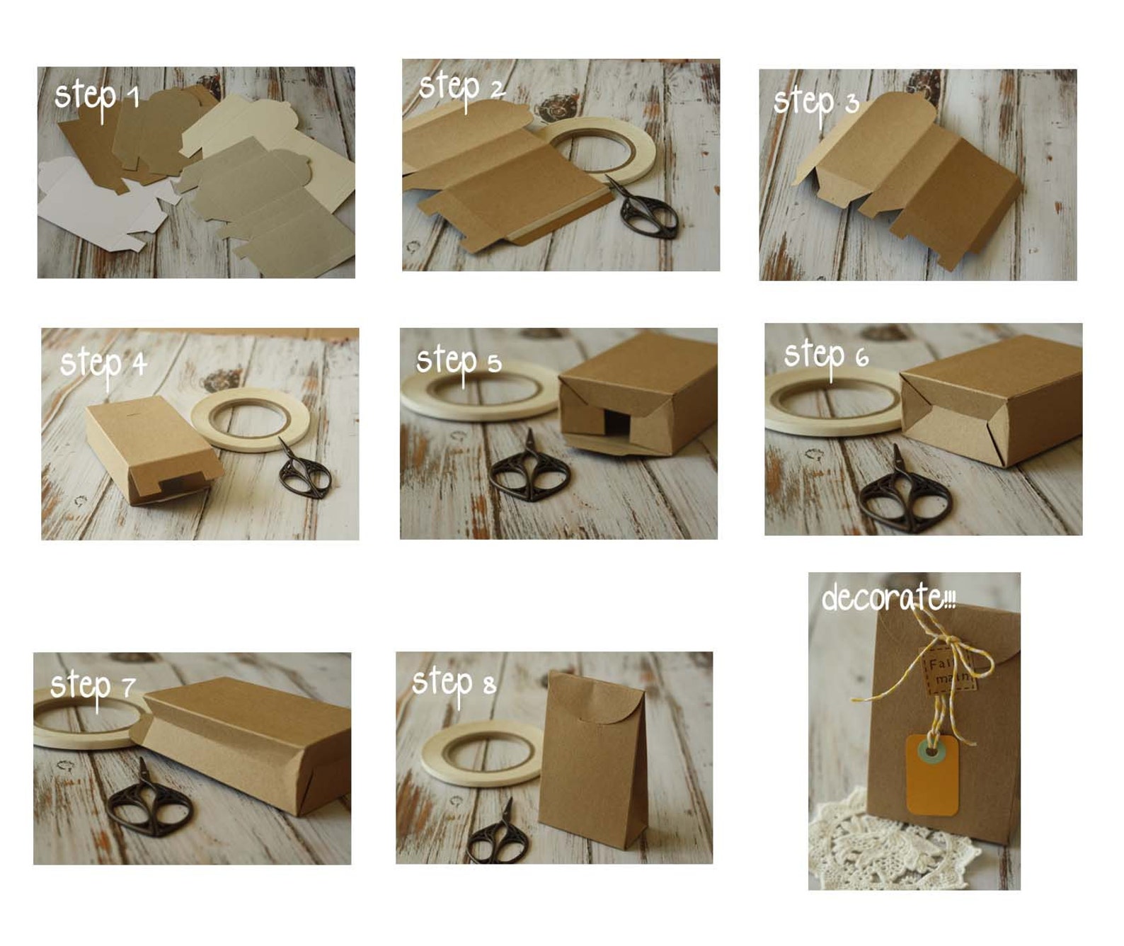 Large CHIPBOARD Grey Taper Top Boxes - Etsy